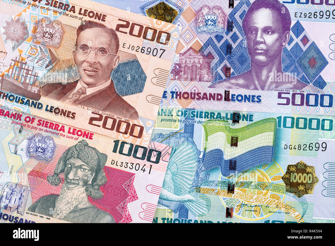 Sierra Leonean money a business background Stock Photo - Alamy