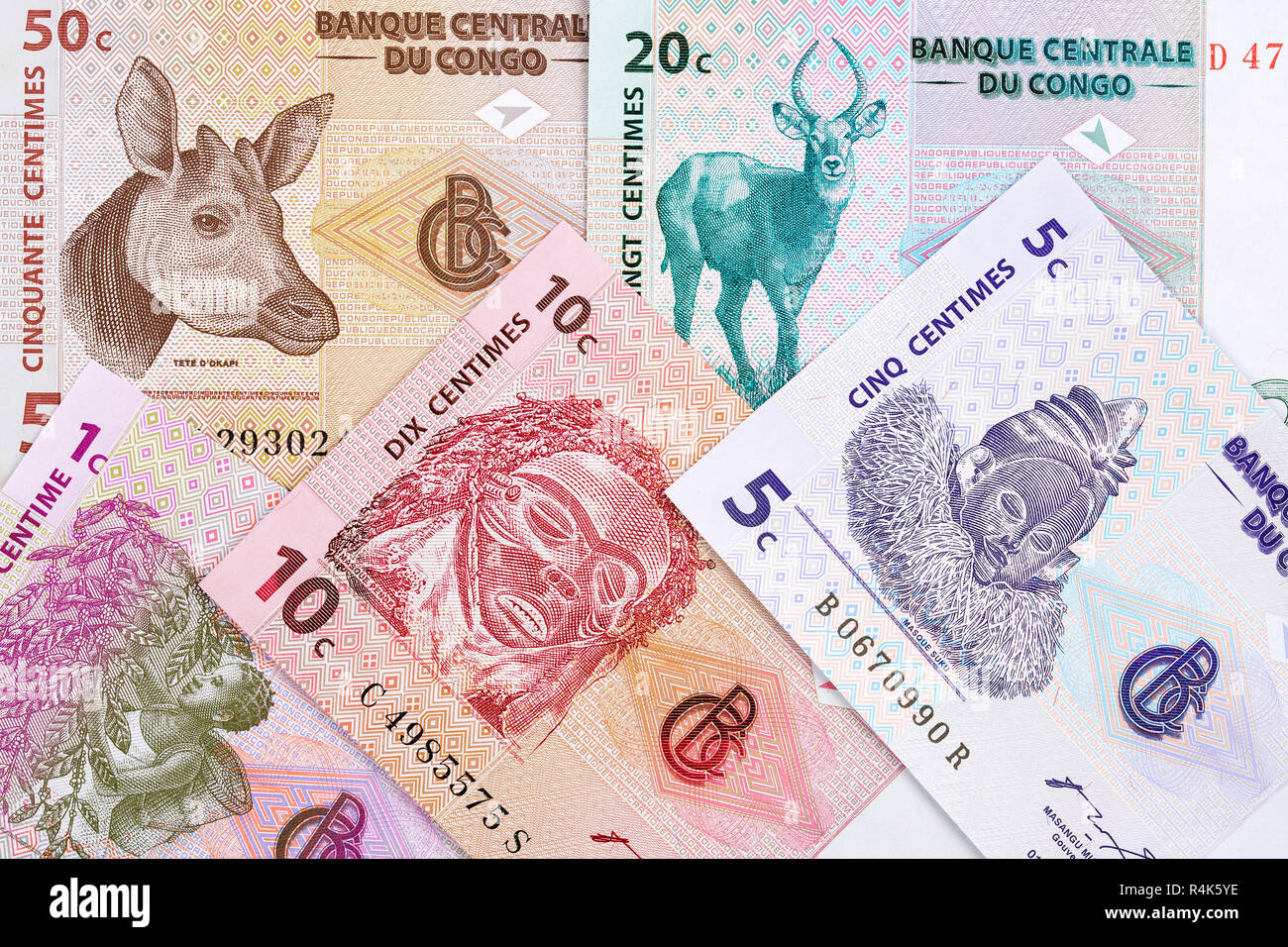 Congolese money a business background Stock Photo - Alamy