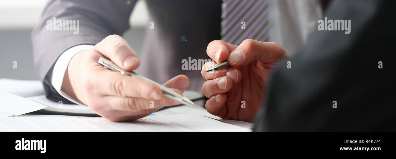 Male arm in suit and tie fill form clipped Stock Photo - Alamy