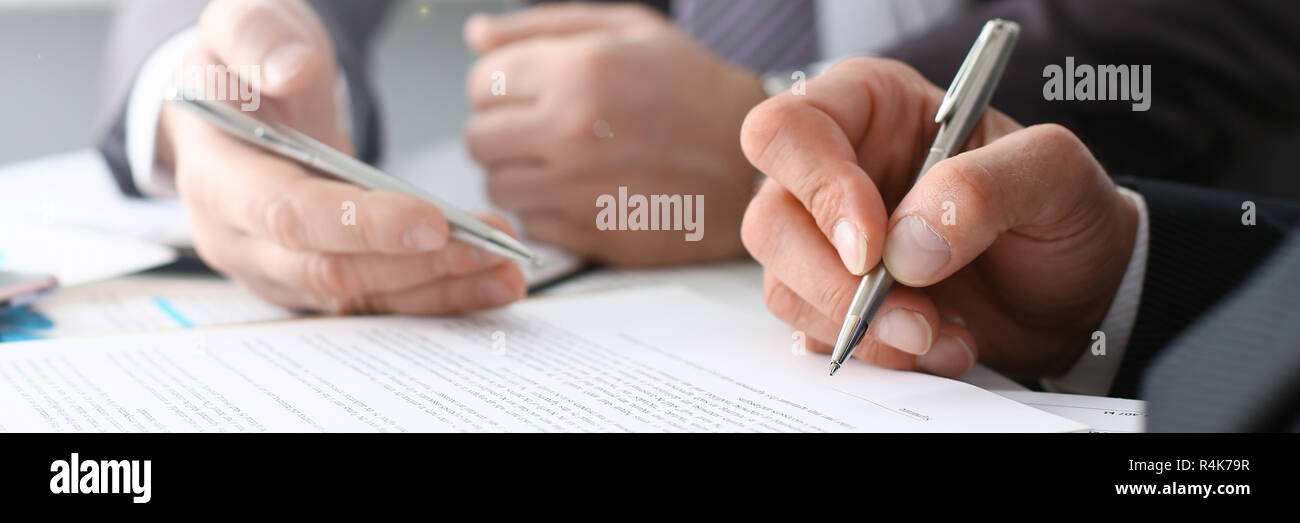 Male arm in suit and tie fill form clipped Stock Photo - Alamy