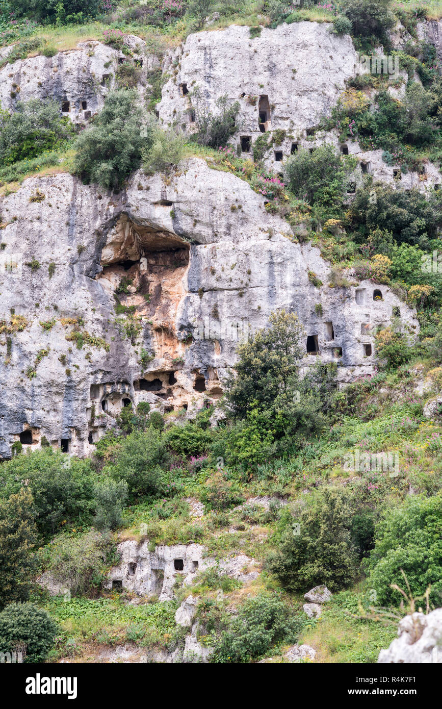 Necropolis of Pantalica, Sicily island, Italy, Europe Stock Photo - Alamy