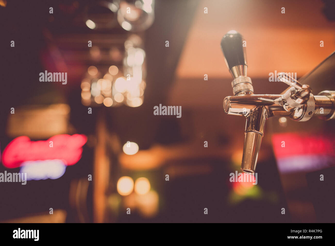 Beer tap in a bar or restaurant Stock Photo - Alamy