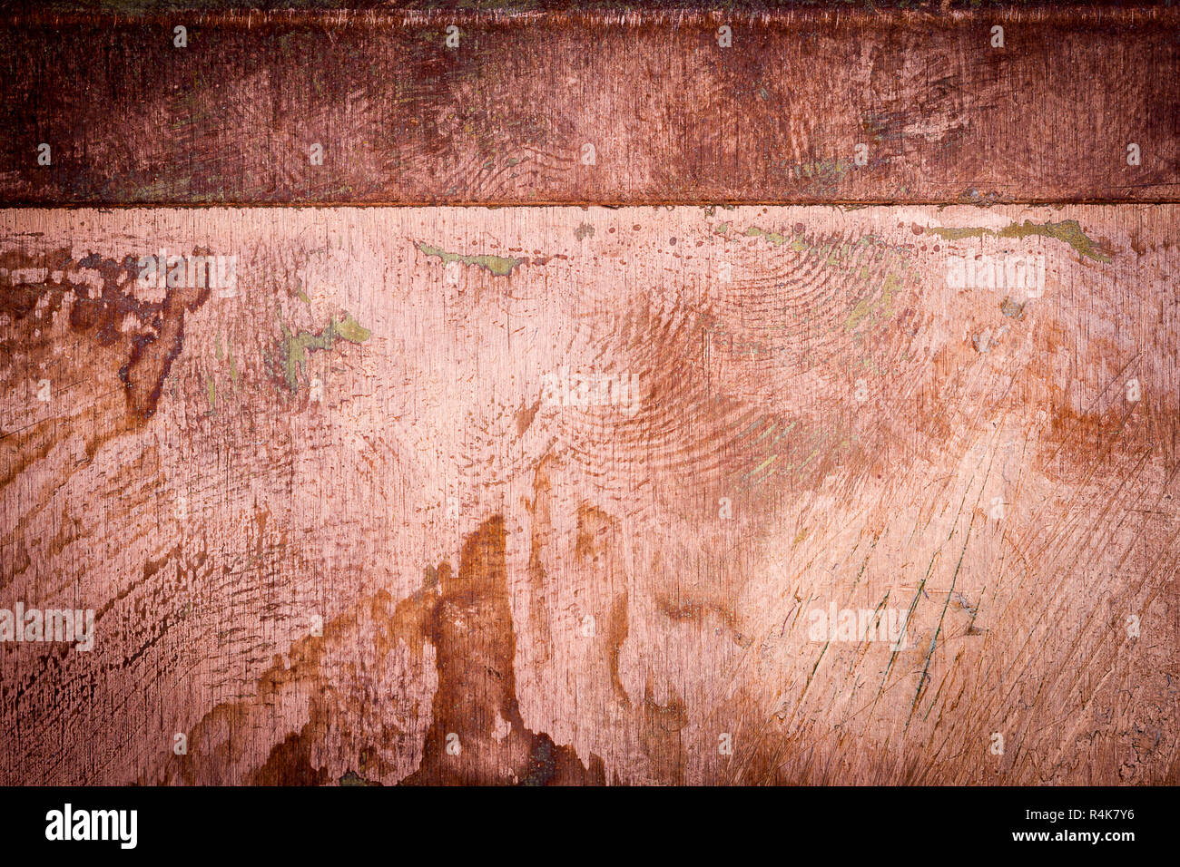 Scratched dirty dusty copper plate texture, old metal background ...