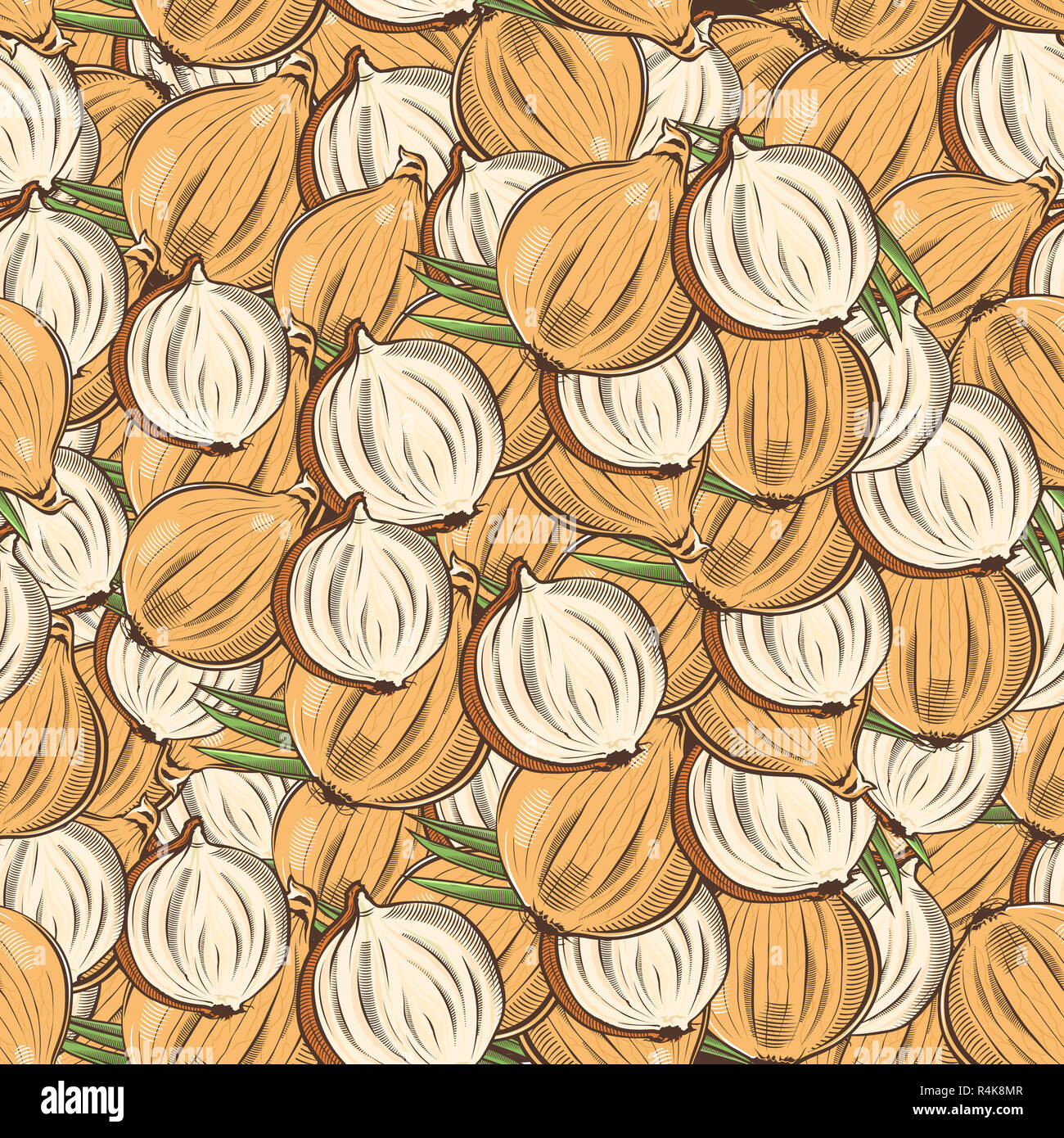 Vintage Onion Seamless Pattern Stock Photo - Alamy