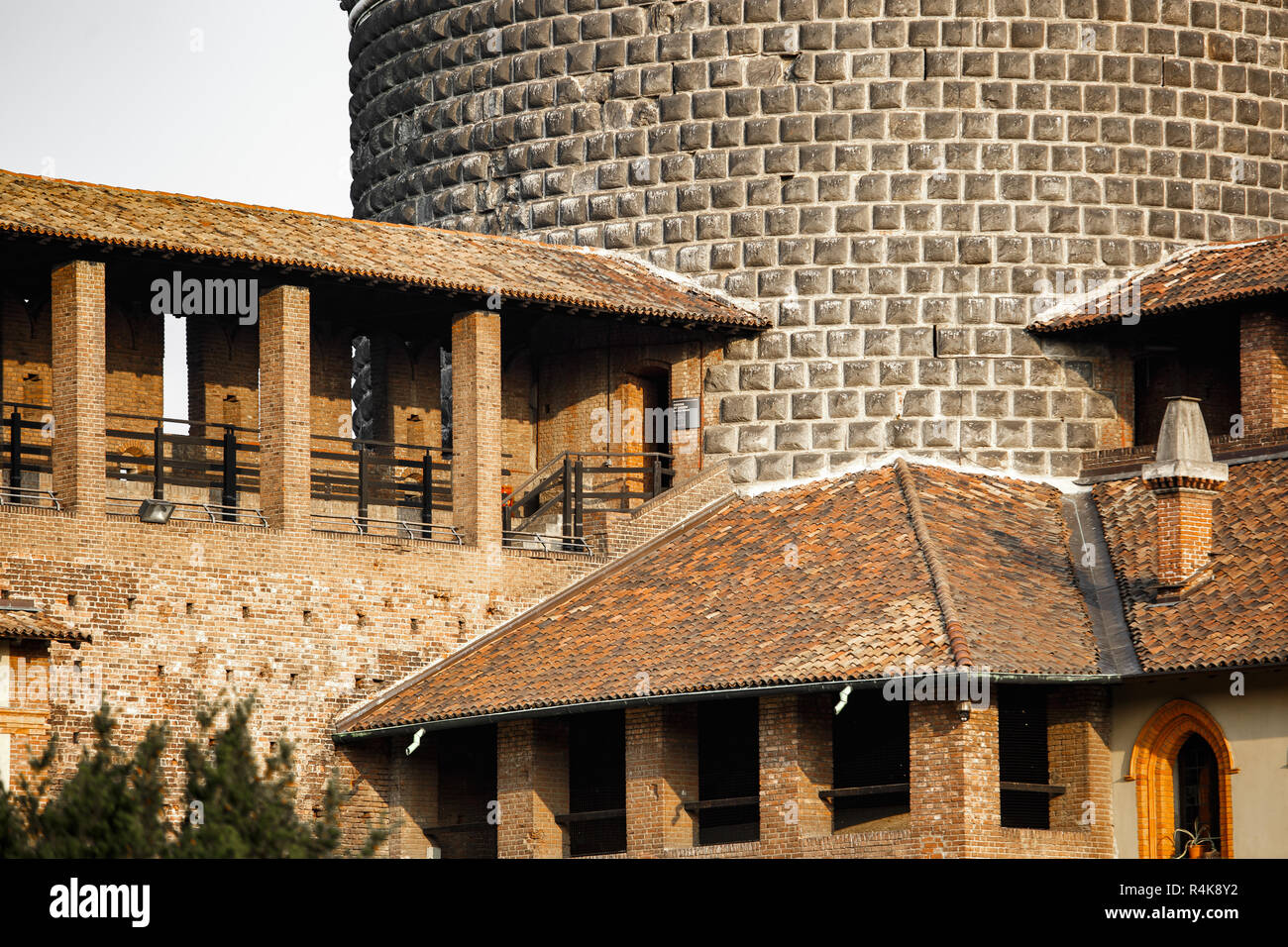 Ancient Sforza Castle in Milan city. Beautiful old Castello Sforzesco ...