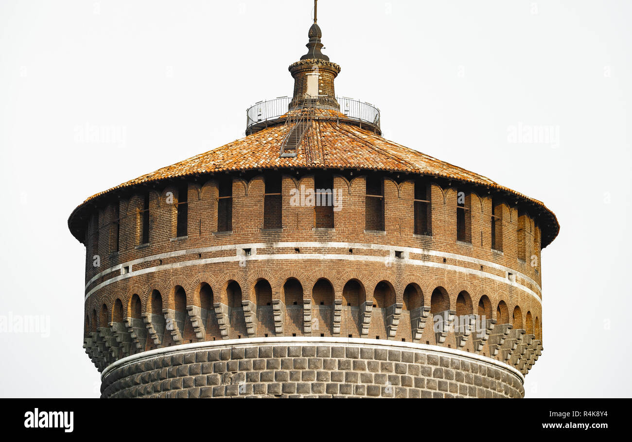 Ancient Sforza Castle in Milan city. Beautiful old Castello Sforzesco ...