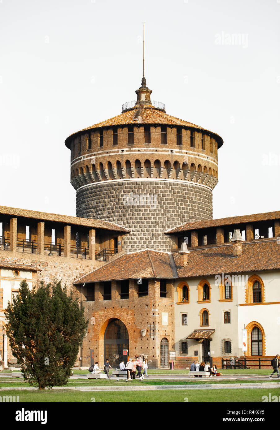 Ancient Sforza Castle in Milan city. Beautiful old Castello Sforzesco ...