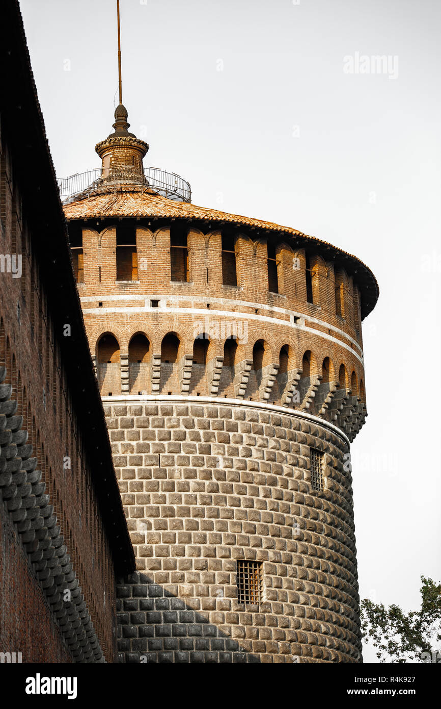 Ancient Sforza Castle in Milan city. Beautiful old Castello Sforzesco ...