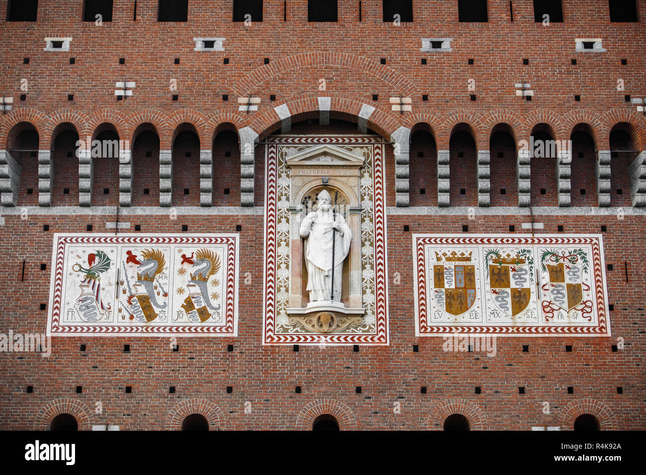 Ancient Sforza Castle in Milan city. Beautiful old Castello Sforzesco ...