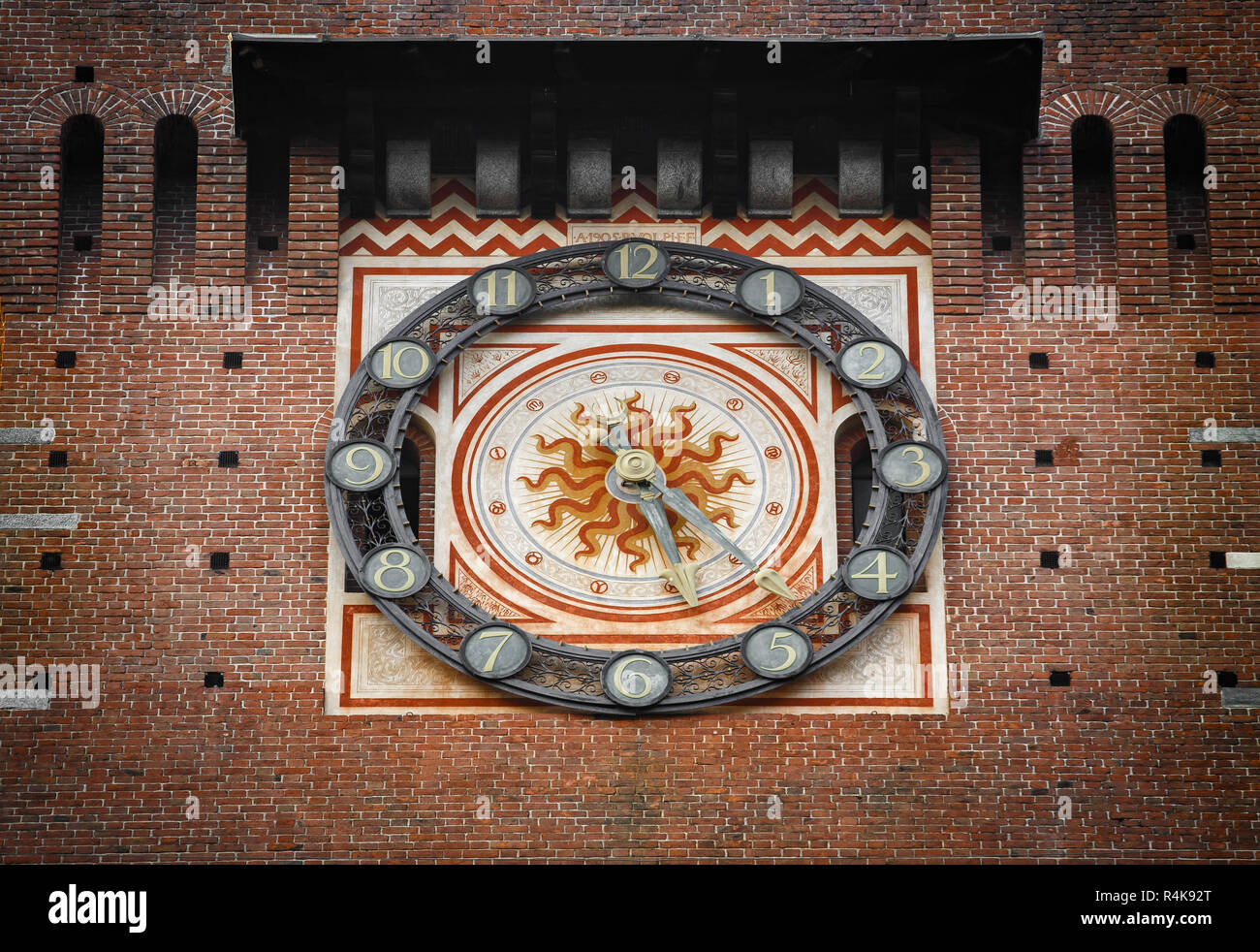 Ancient Sforza Castle in Milan city. Beautiful old Castello Sforzesco ...