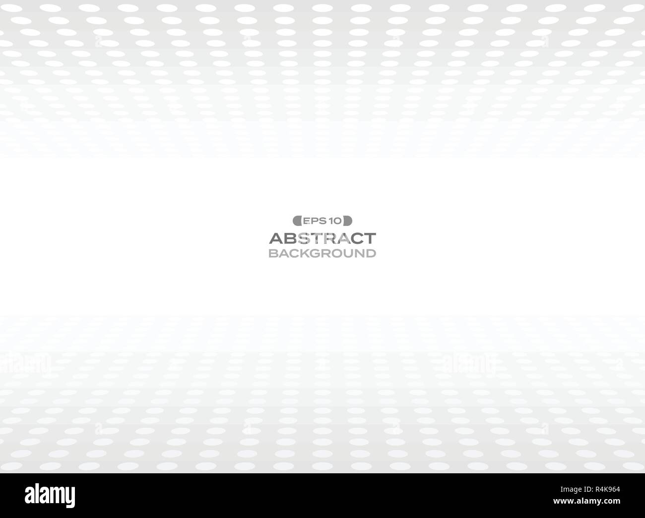 Abstract of gray dot patterns in perspective view background. Vector ...