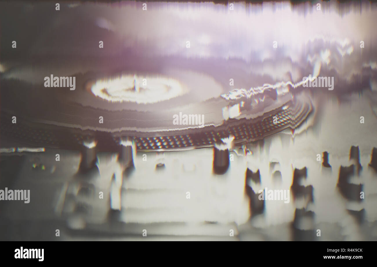 Turntable vinyl record player, analog sound technology for DJ playing ...