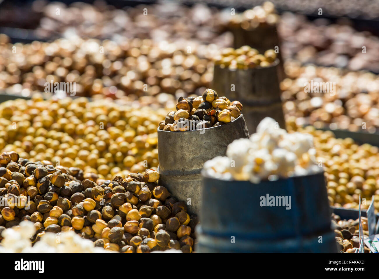 Selection of nuts on the local market in Kathmandu Stock Photo - Alamy