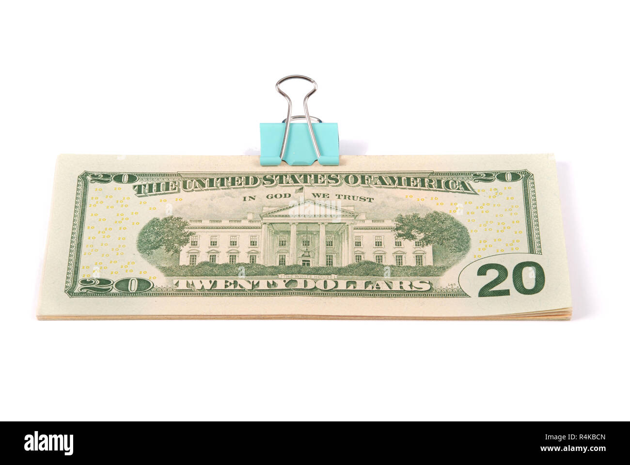 Wads of money twenty dollars isolated on white background Stock Photo ...