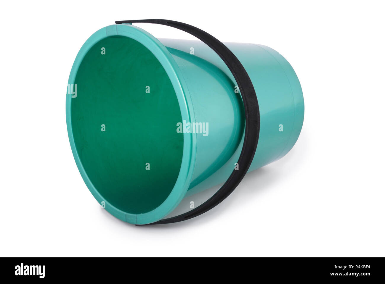 Green plastic bucket isolated on a white background Stock Photo - Alamy