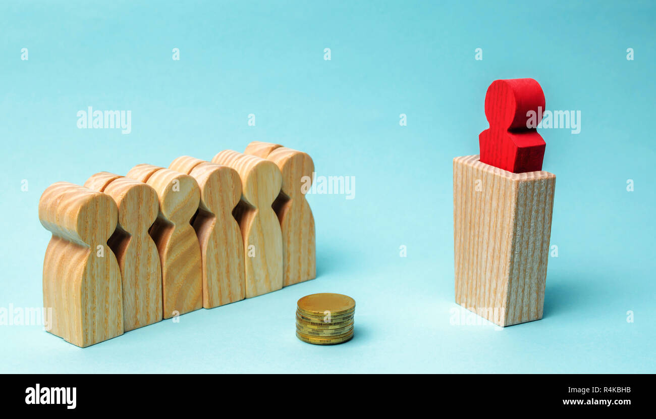 The concept of a business leader. The boss standing in front of the ...