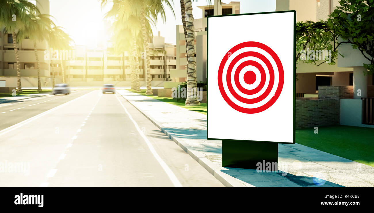 3d rendering of target advertising billboard at suburbs Stock Photo - Alamy