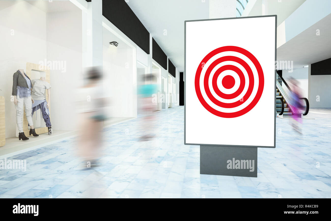 billboard target advertising on a mall 3d rendering mockup Stock Photo ...
