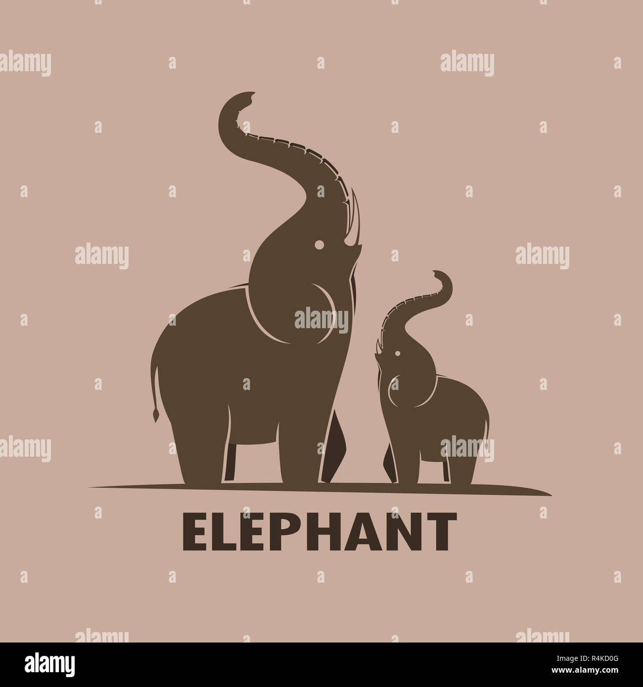 Elephant design on a white background Stock Photo - Alamy