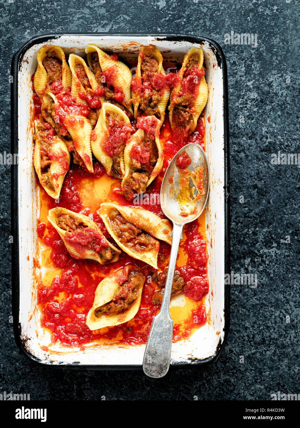 rustic italian stuffed conchiglie pasta Stock Photo - Alamy