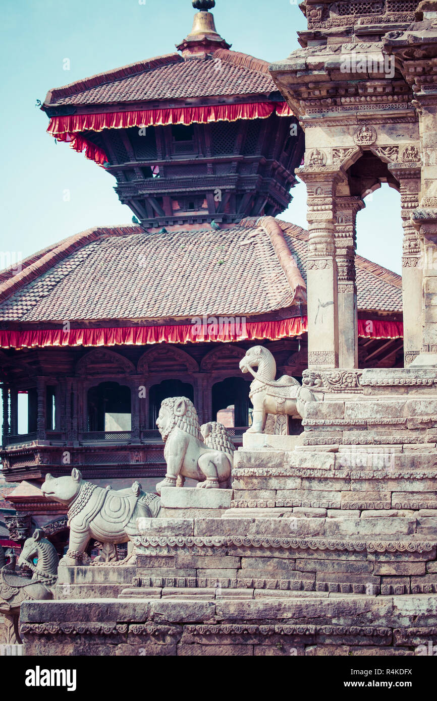 Temples of Durbar Square in Bhaktapur, Kathmandu, Nepal Stock Photo - Alamy
