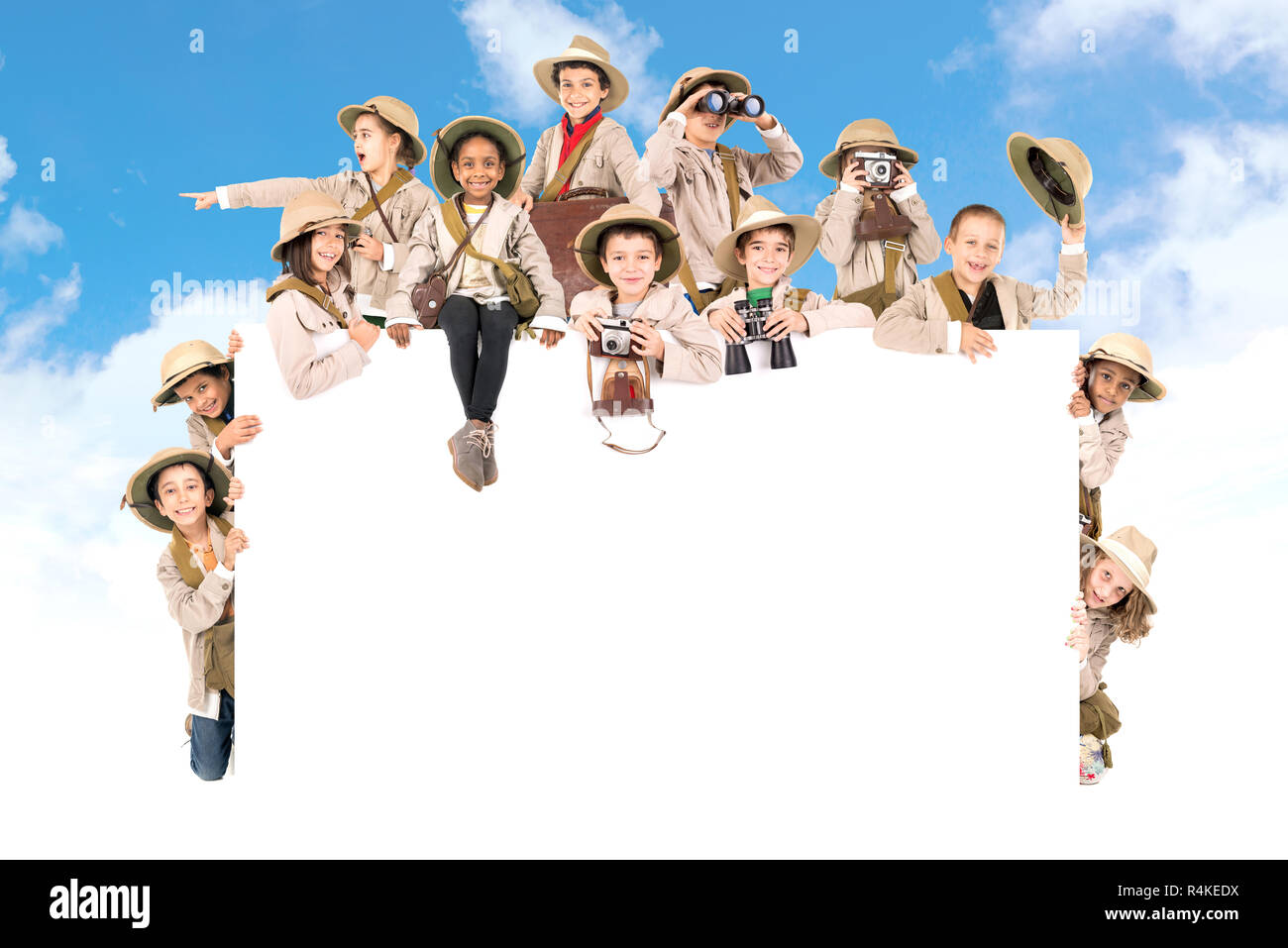 Kids ready for adventure Stock Photo - Alamy