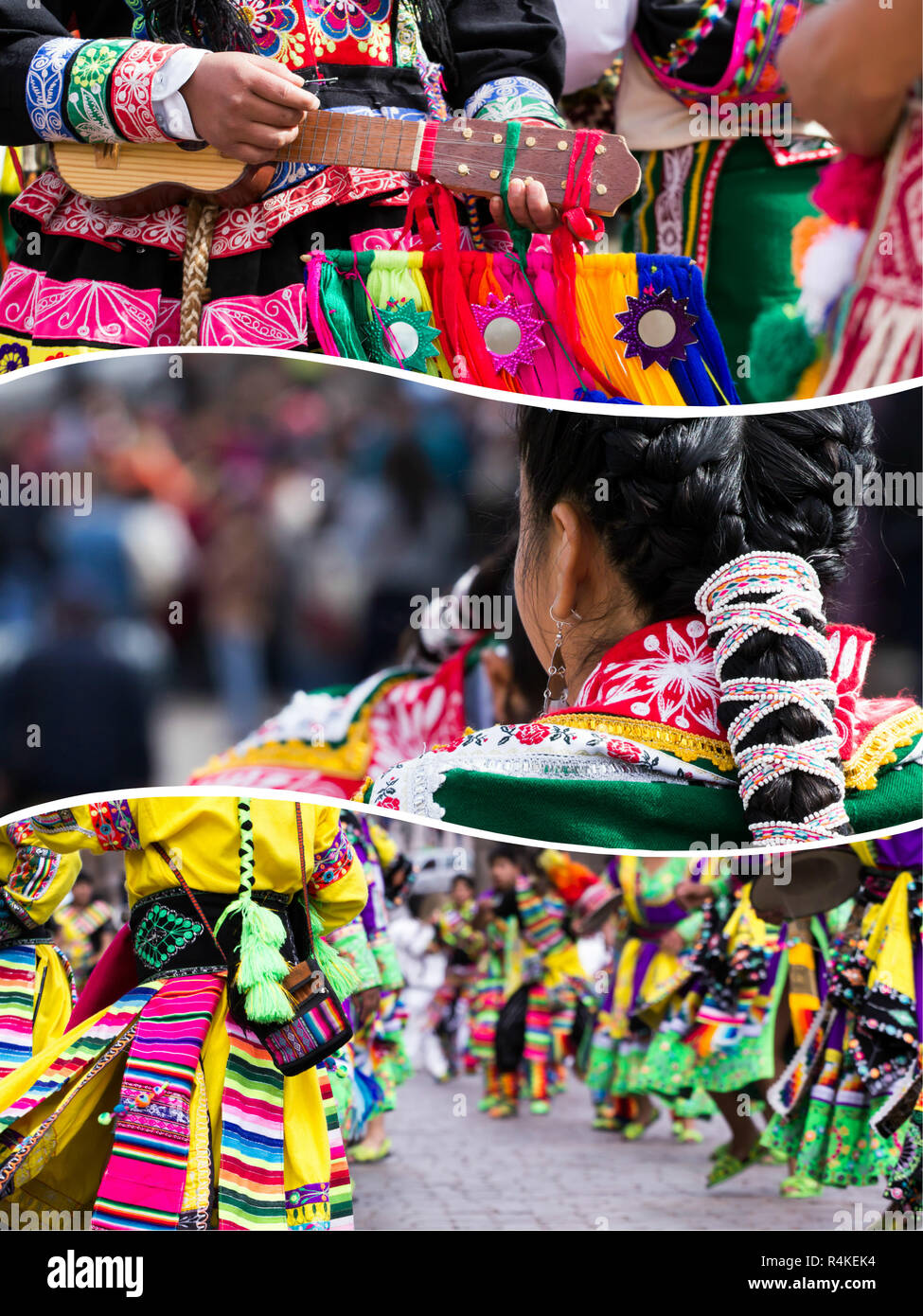 Collage of Peru traditional culture images - travel background (my ...