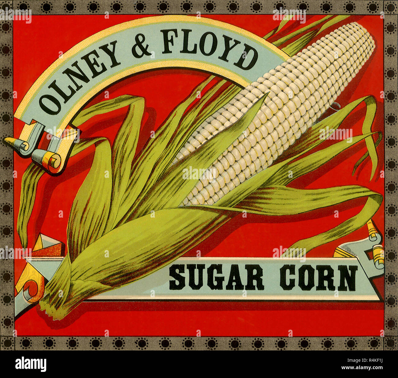 Sugar Corn Label Stock Photo - Alamy