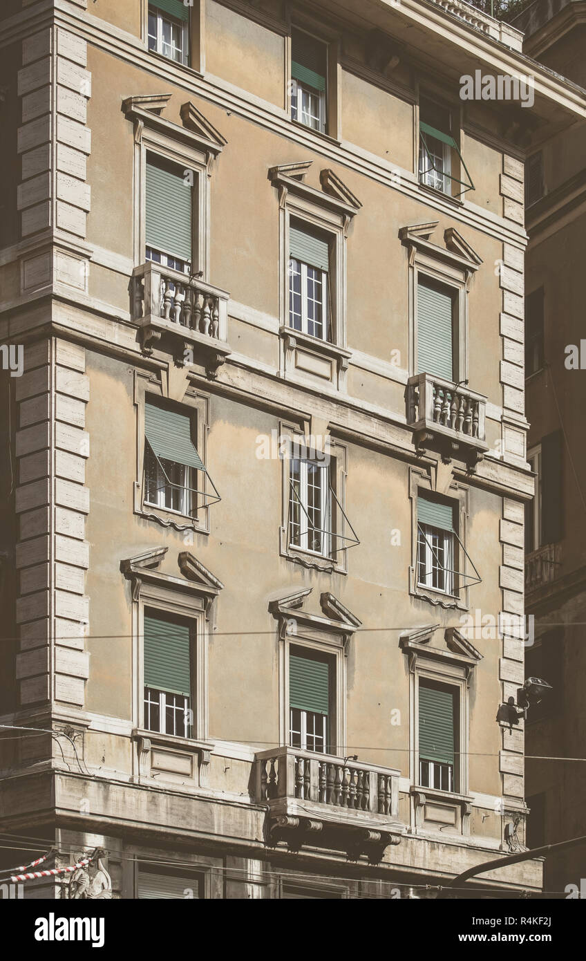 GENOVA,ITALY-12 OCTOBER,2018: Ancient Italian house built in ...