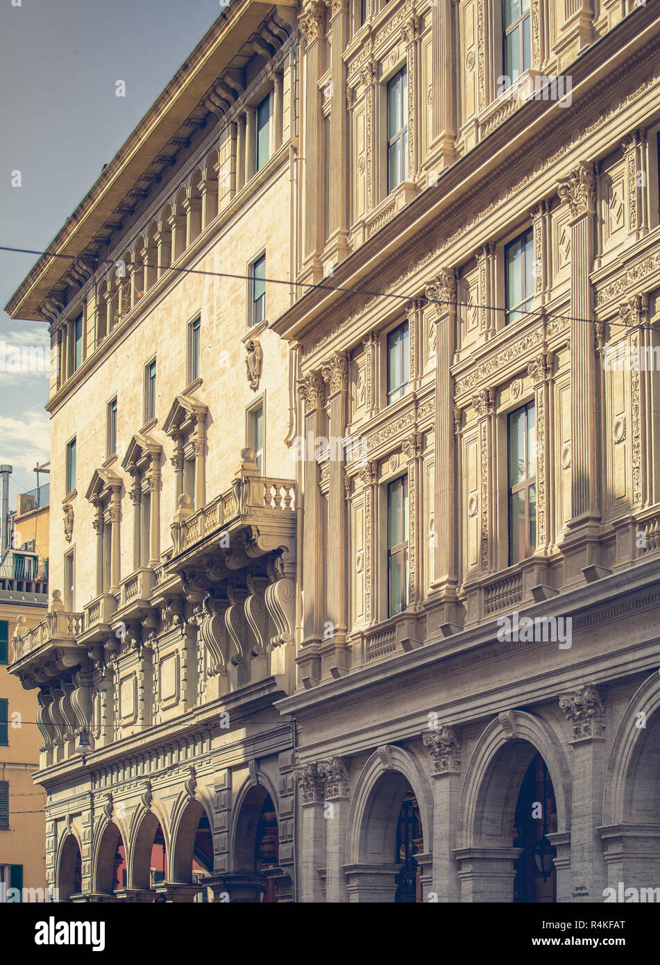 GENOVA,ITALY-12 OCTOBER,2018: Old building built in classic Renaissance ...