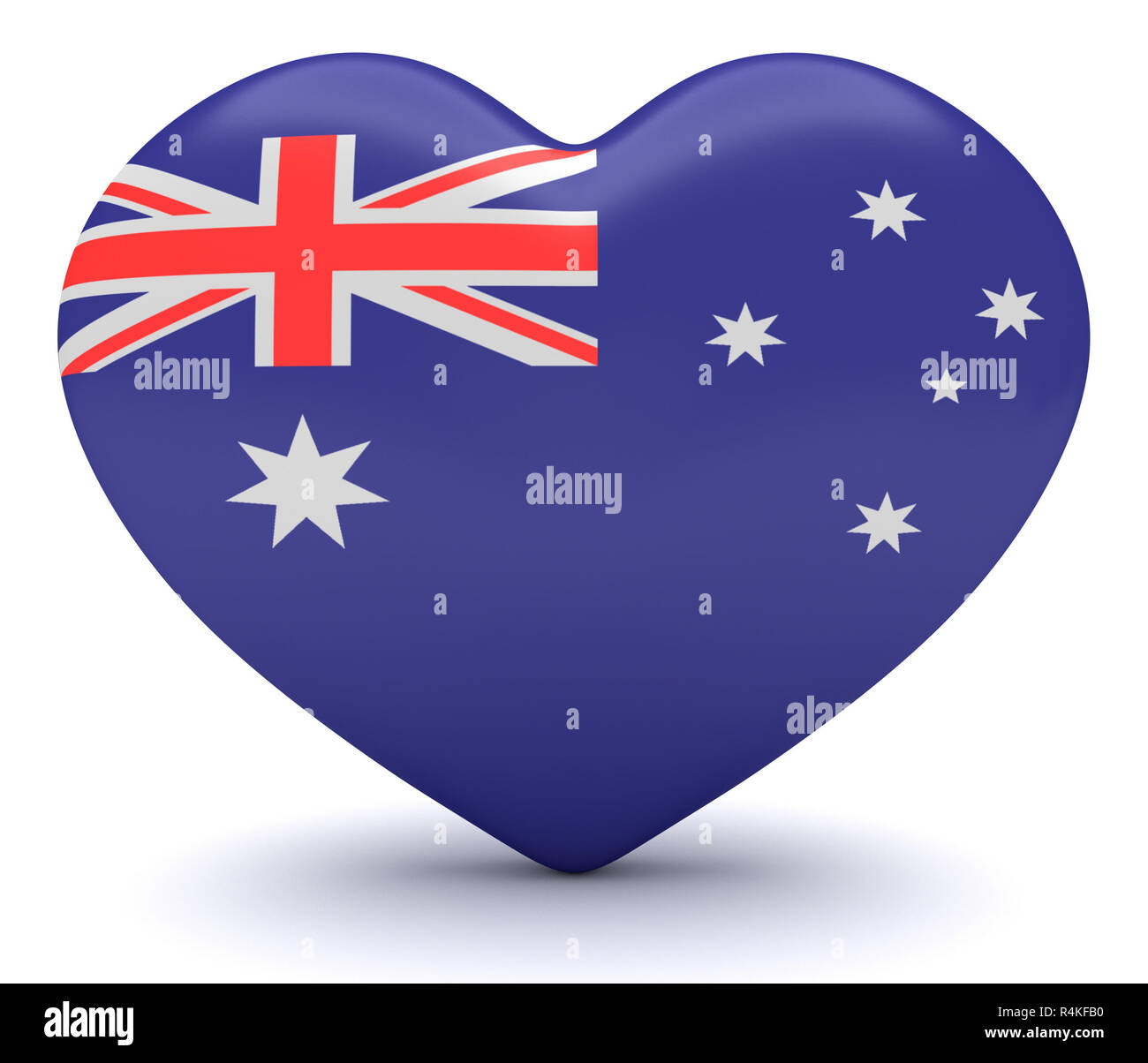 Love Australia: Australian Flag Heart, 3d illustration Stock Photo - Alamy