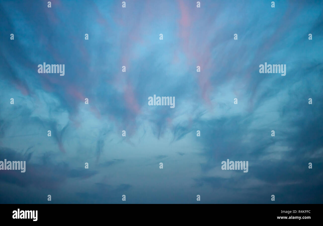 evening blue cloudy sunset sky Stock Photo - Alamy