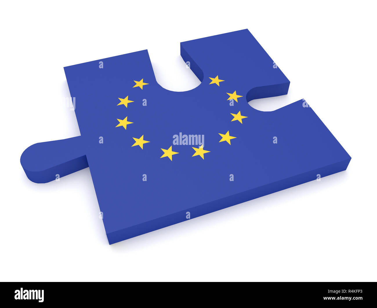 Puzzle Piece EU Flag With Missing Stars, 3d illustration Stock Photo ...