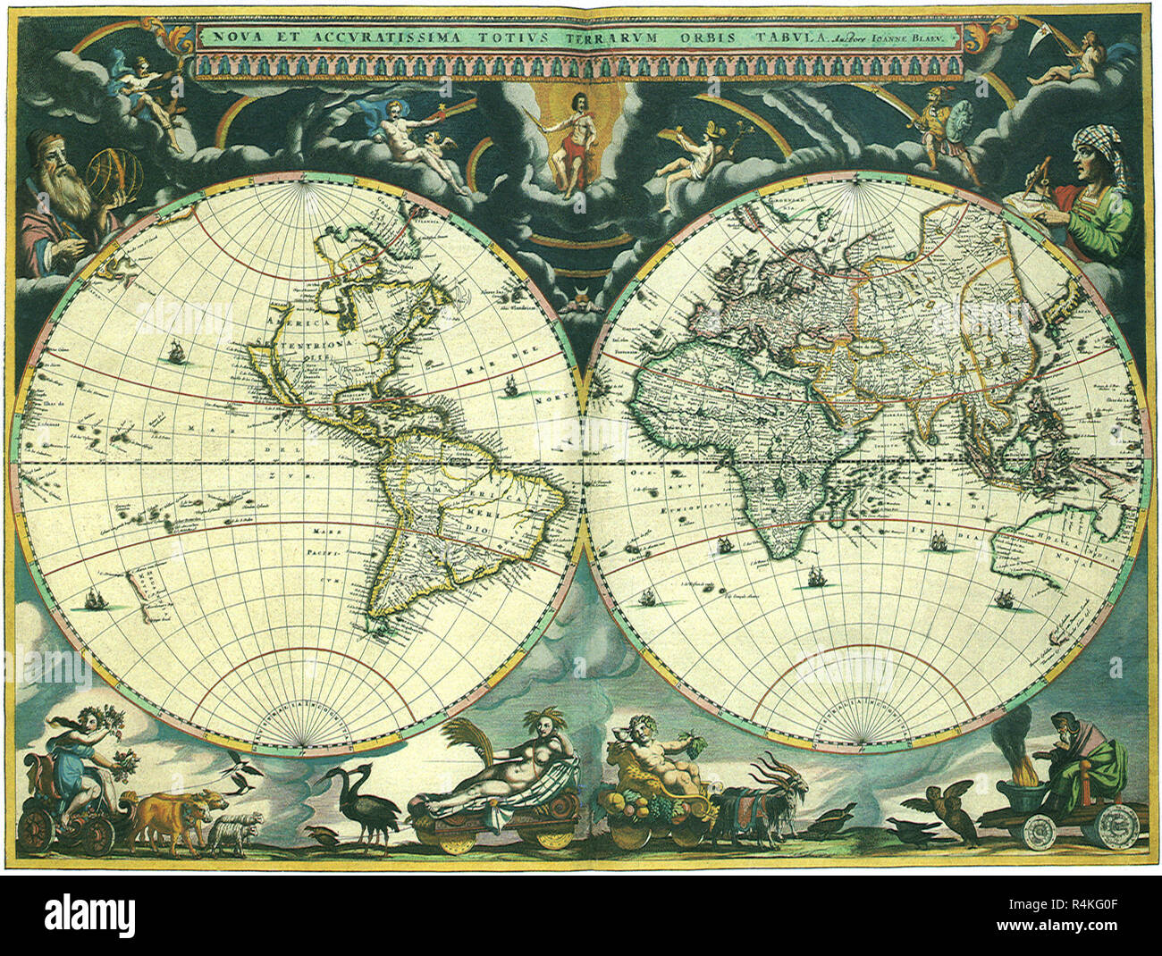 Old world map double globe hi-res stock photography and images - Alamy