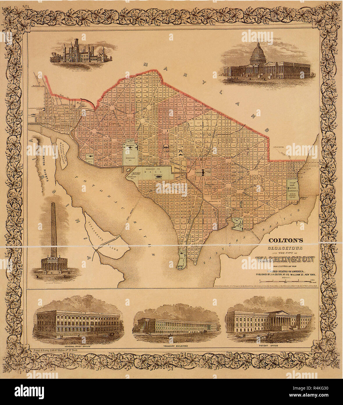 Washington D.C. 1865, Colton, G.W Stock Photo - Alamy