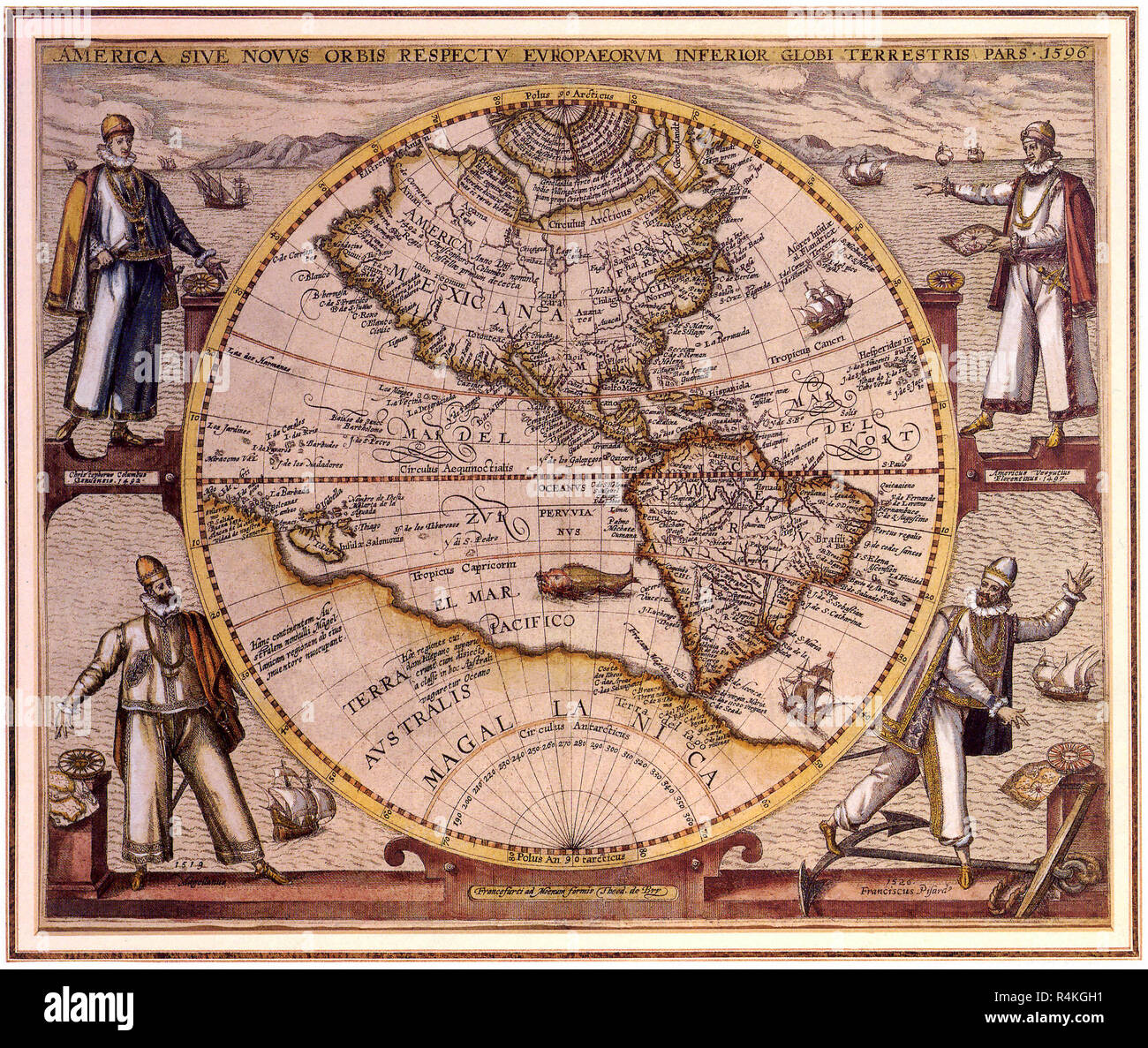 Map of america 1596 hi-res stock photography and images - Alamy