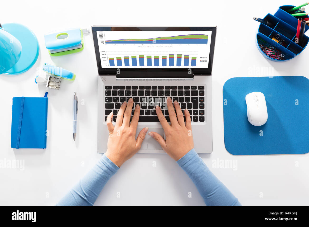 Woman Analyzing Graph Stock Photo - Alamy