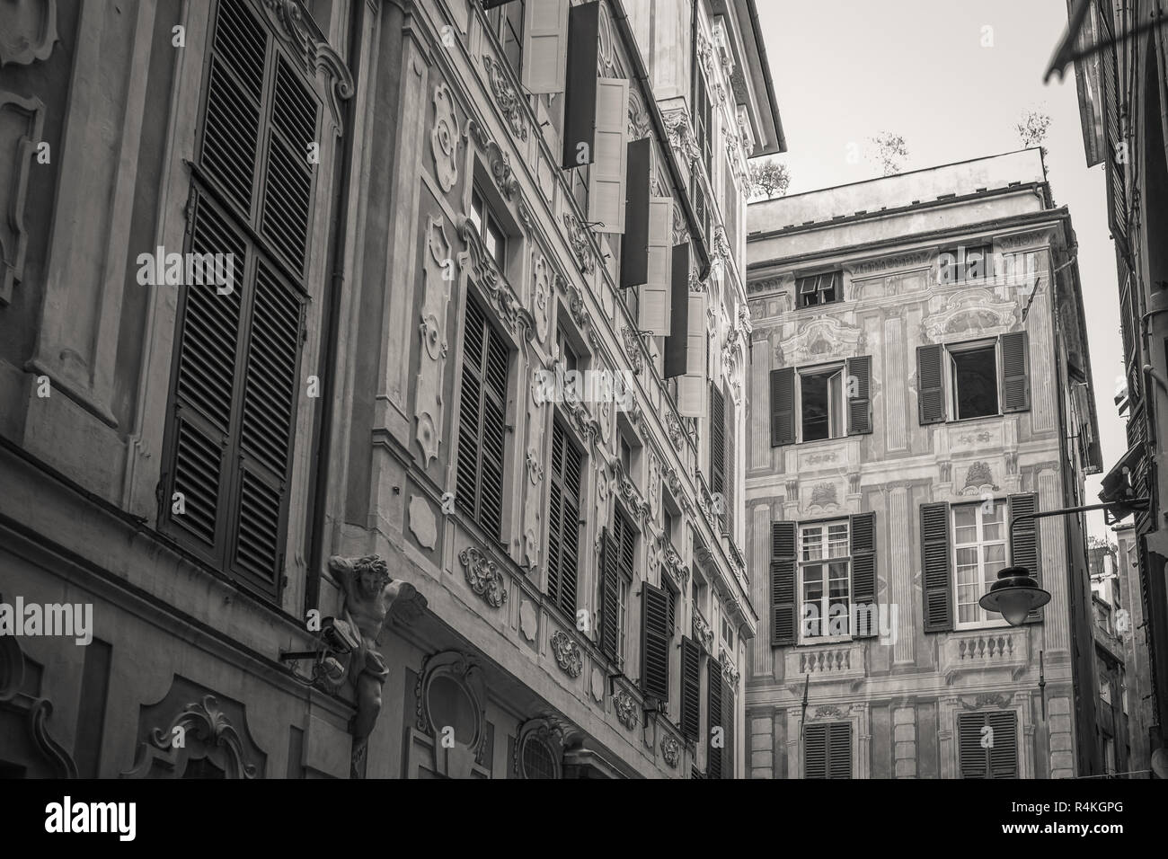 GENOVA,ITALY-12 OCTOBER,2018: Ancient Italian architecture in ...