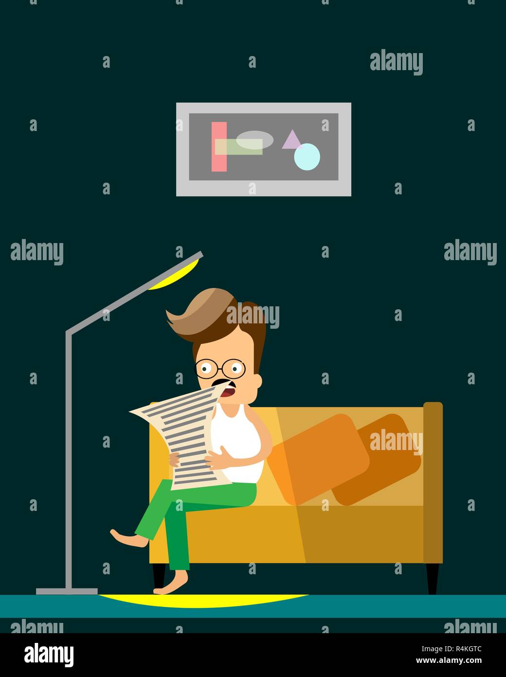 Senior man reading on Stock Vector Images - Alamy