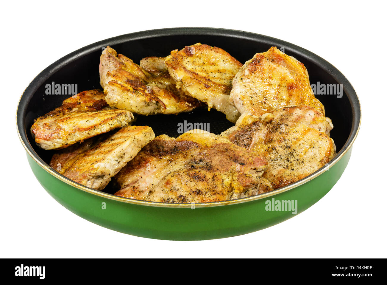 Roast pork in pan Cut Out Stock Images & Pictures - Alamy