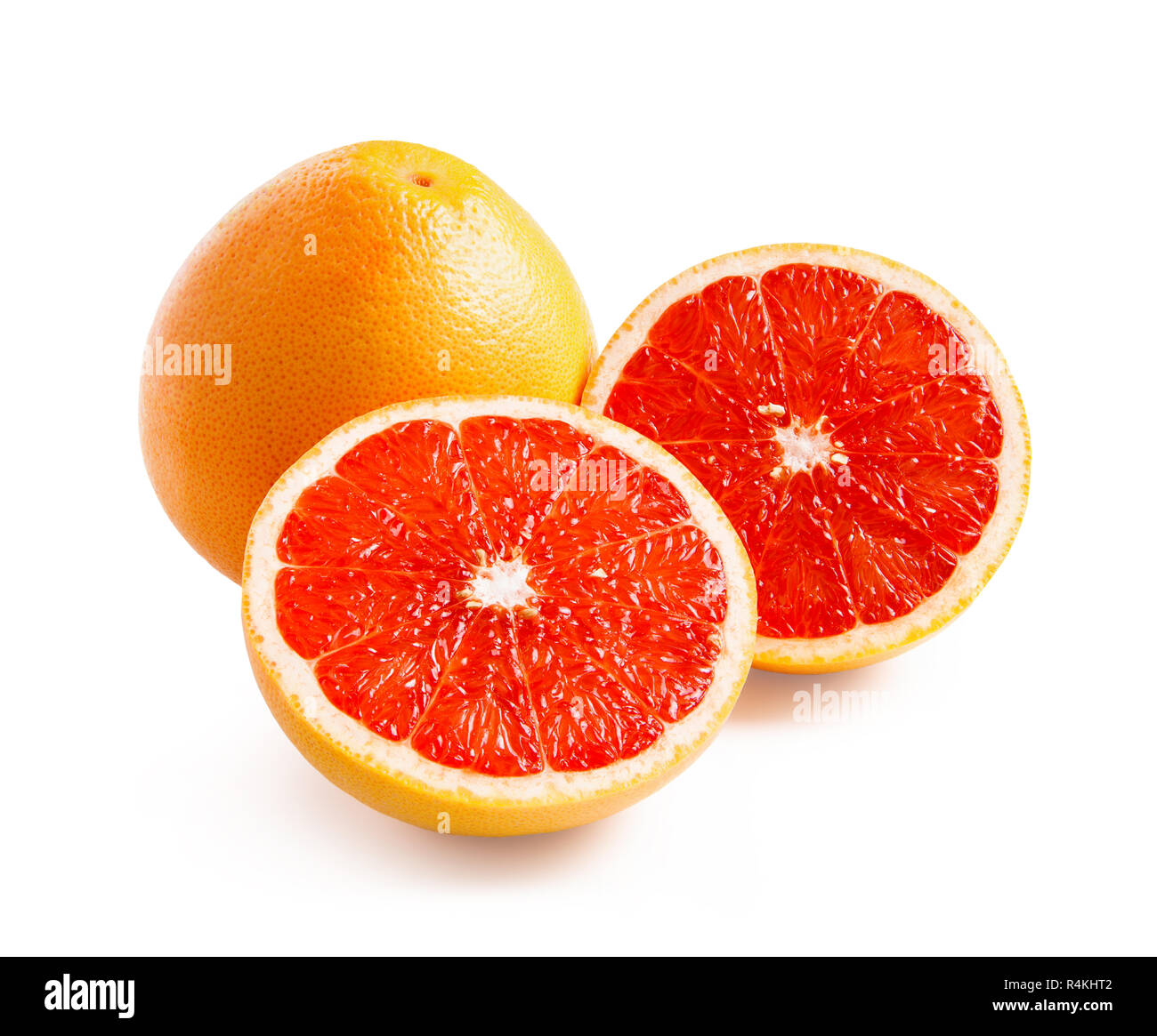 Grapefruit. Ripe grapefruit with halfs isolated on white background ...