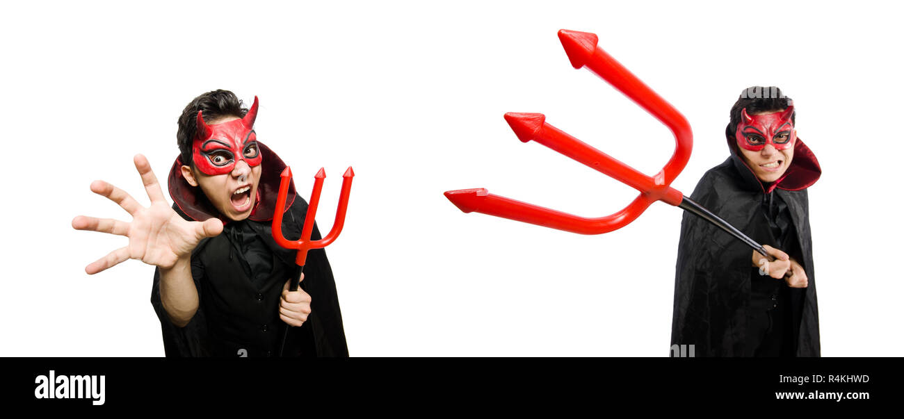 Funny devil isolated on the white background Stock Photo - Alamy