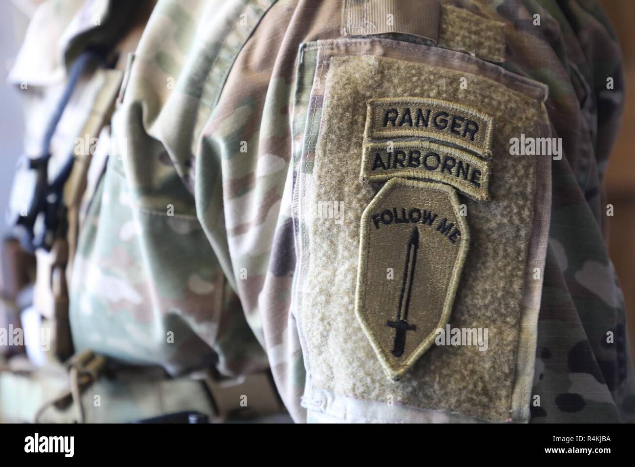 The U S Army Ranger Tab And Unit Patch Is Worn By Staff Sgt Garrett