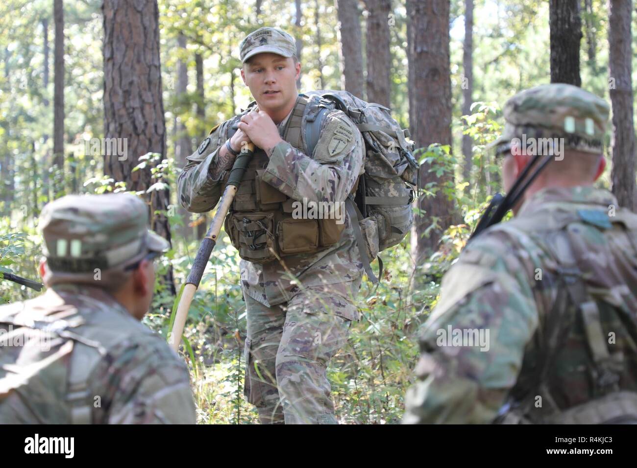 U.S. Army Sgt. Lewis Sanborn, assigned to Alpha Company, Warrior ...