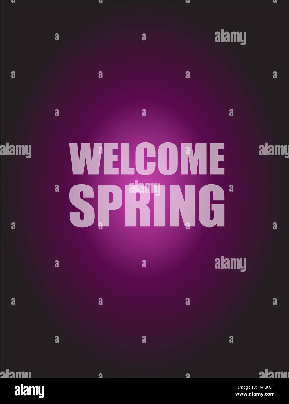 Welcome spring words on holiday card Stock Photo - Alamy