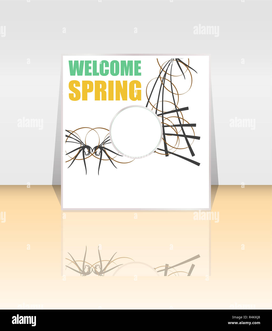 Welcome spring words on holiday card Stock Photo - Alamy