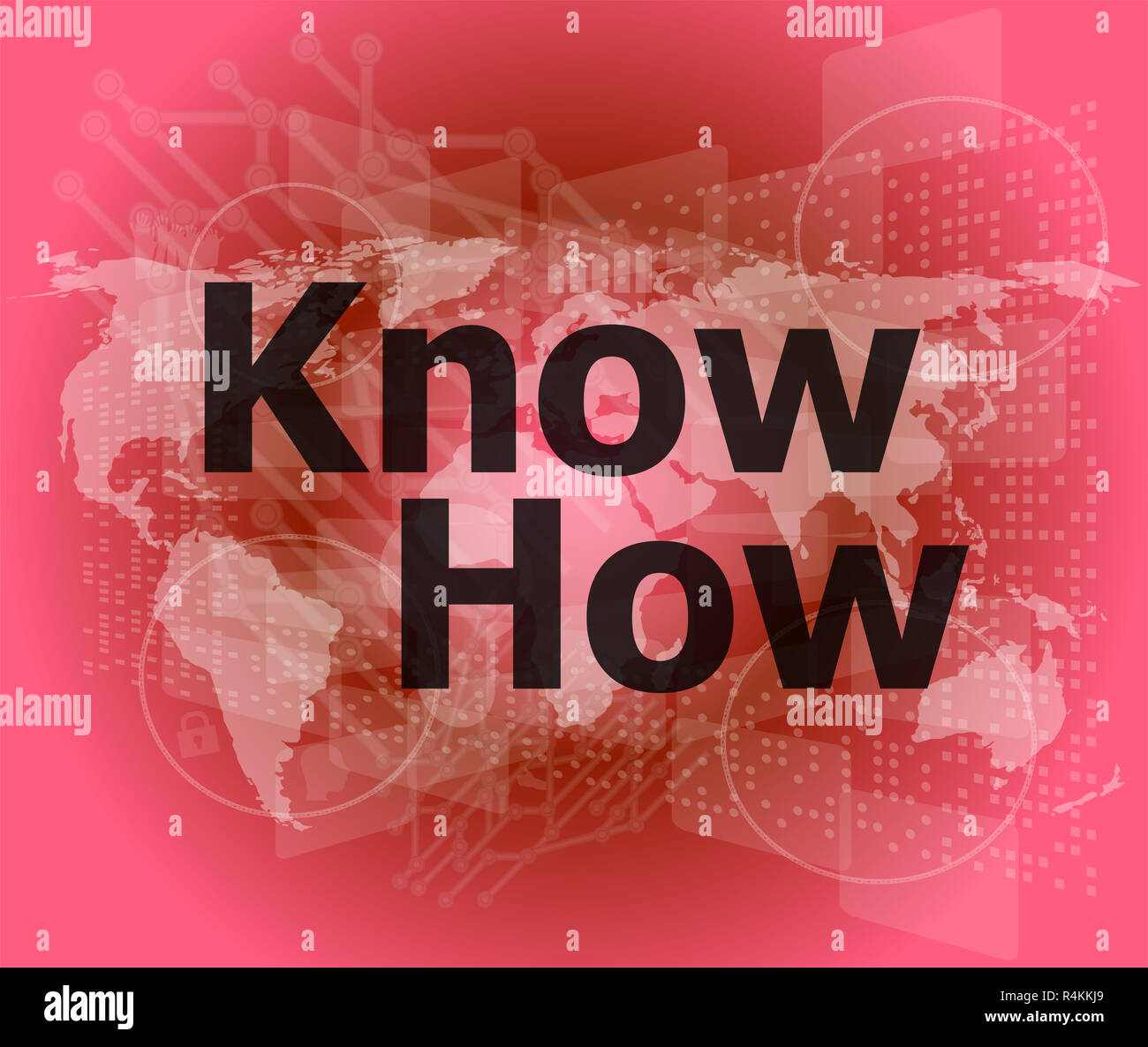 The word know how on digital screen, social concept Stock Photo - Alamy