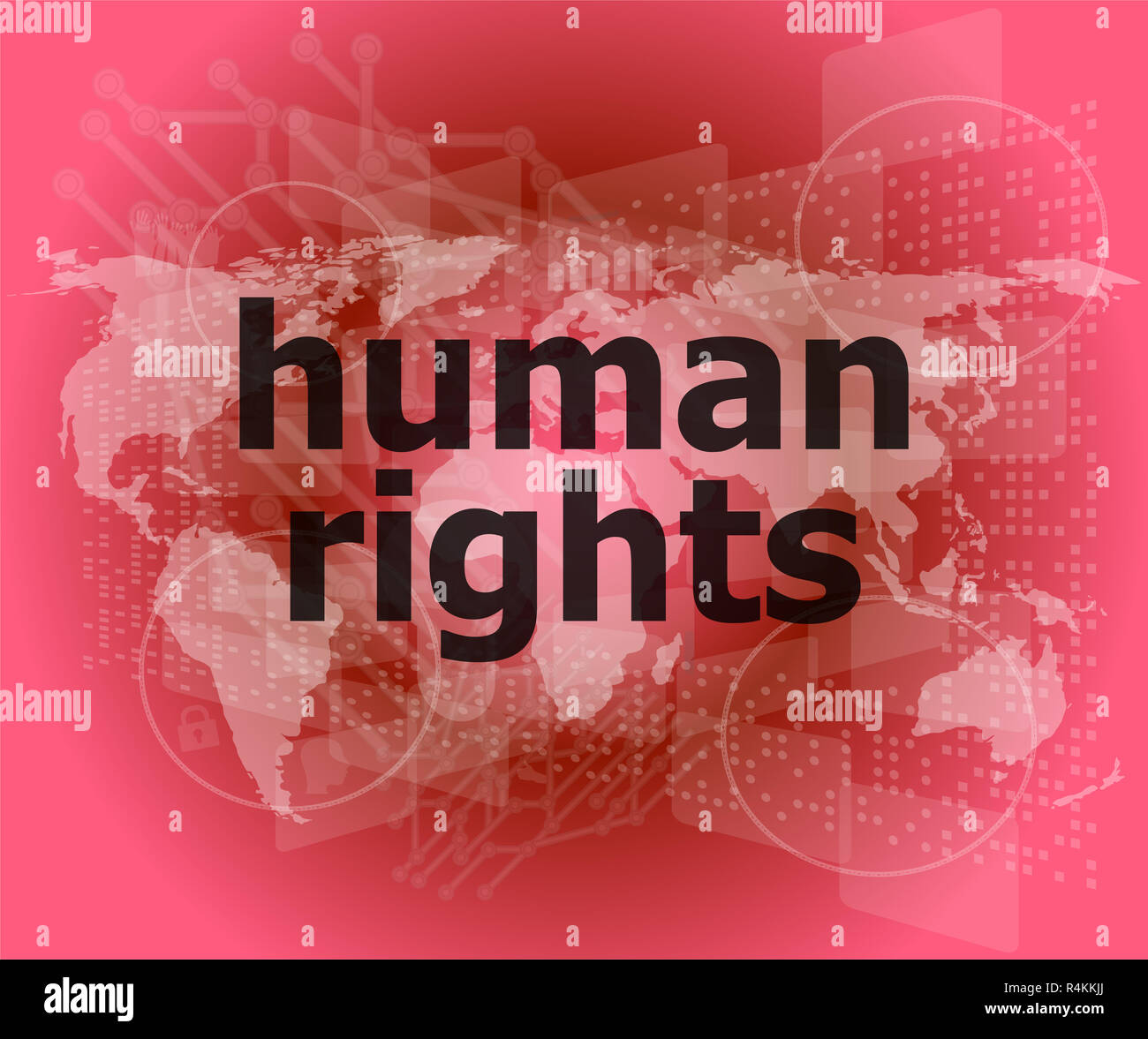 Law concept: words human rights on business digital background Stock ...