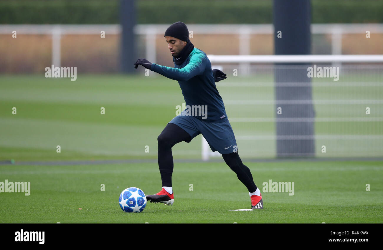 Tottenham Hotspur's Lucas Moura during the training session at Enfield ...