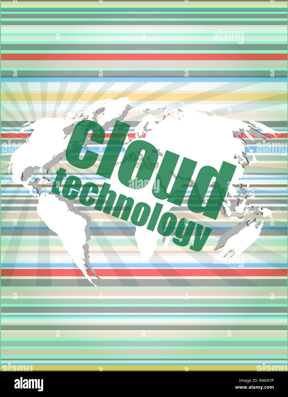 words cloud technology on digital screen, information technology ...